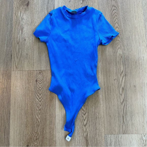 Tops | Royal Blue Ribbed Bodysuit | Poshmark